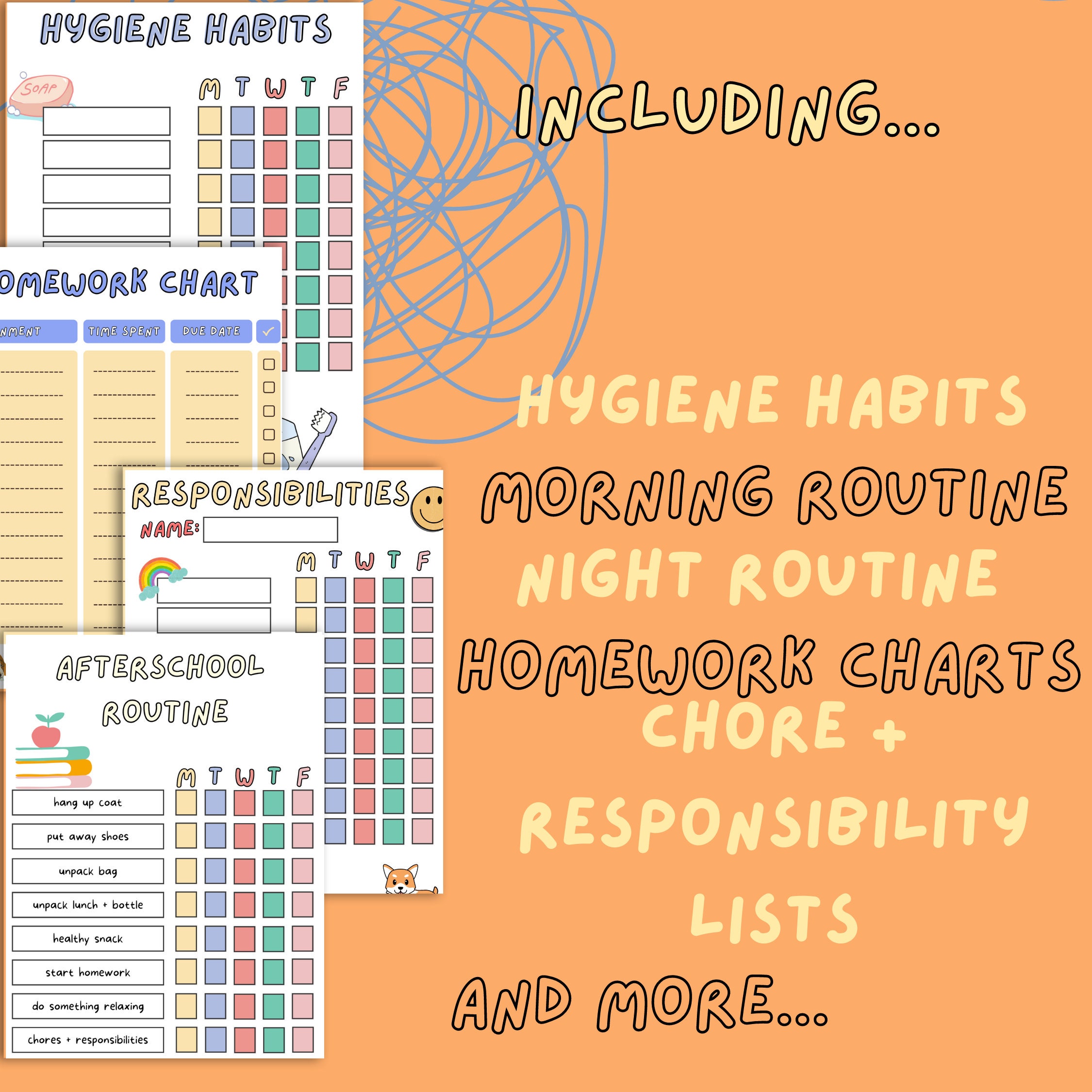 Printable Chore Chart for Kids - ADHD Lifestyle, Routines, Checklists ...