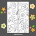 Printable Flower Coloring Bookmarks Flower Bookmark Set - Etsy