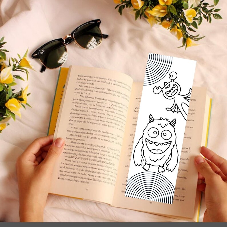 Monster Coloring Bookmarks for Kids, Animal Coloring Bookmarks, Monster ...