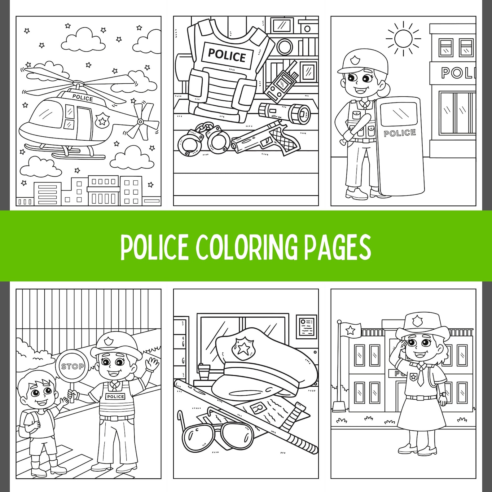 Police Coloring Pages for Kids, Police Birthday Party, Kids Activity ...