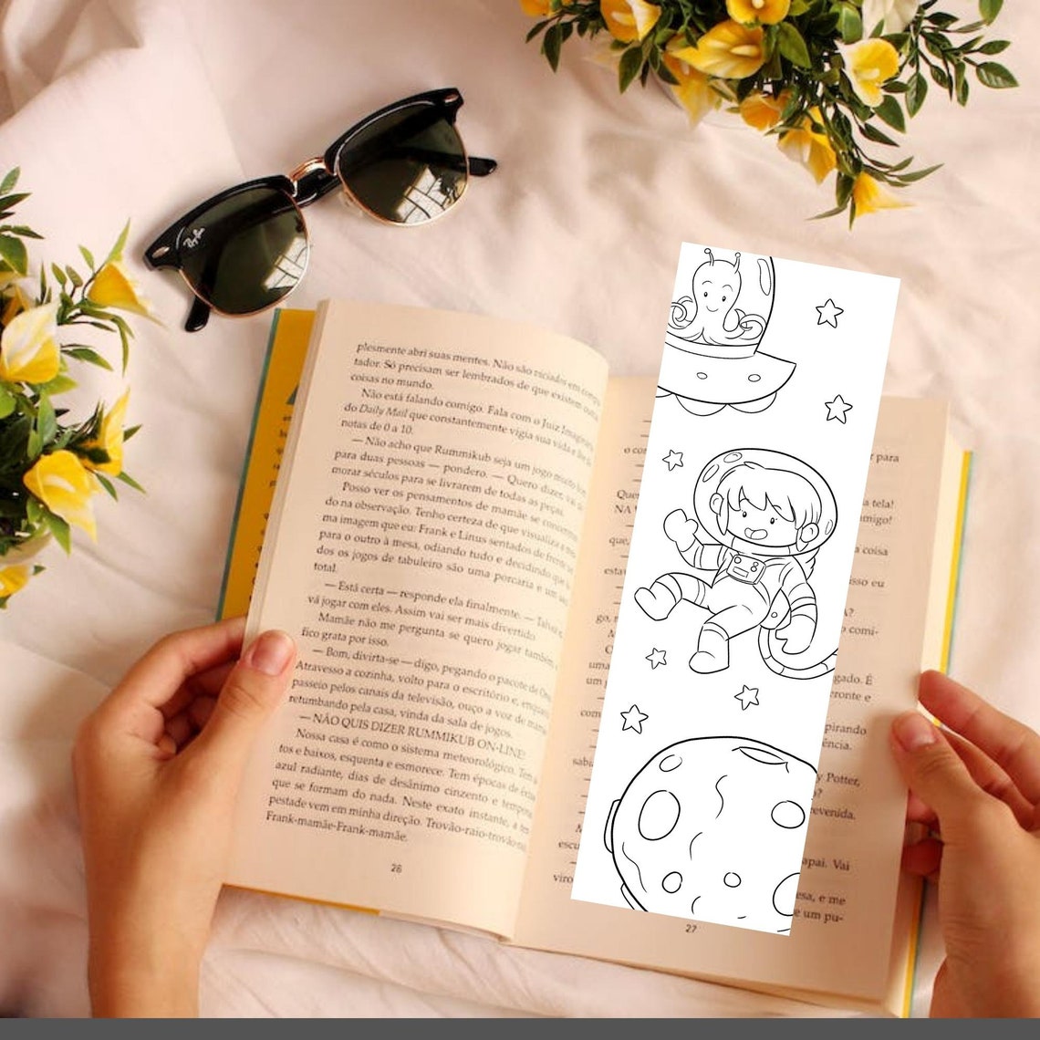Outer Space Coloring Bookmarks for Kids, Space Bookmarks, Cute ...