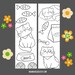 Cute Cat Coloring Bookmarks for Kids, Animal Coloring Bookmarks, Cute ...
