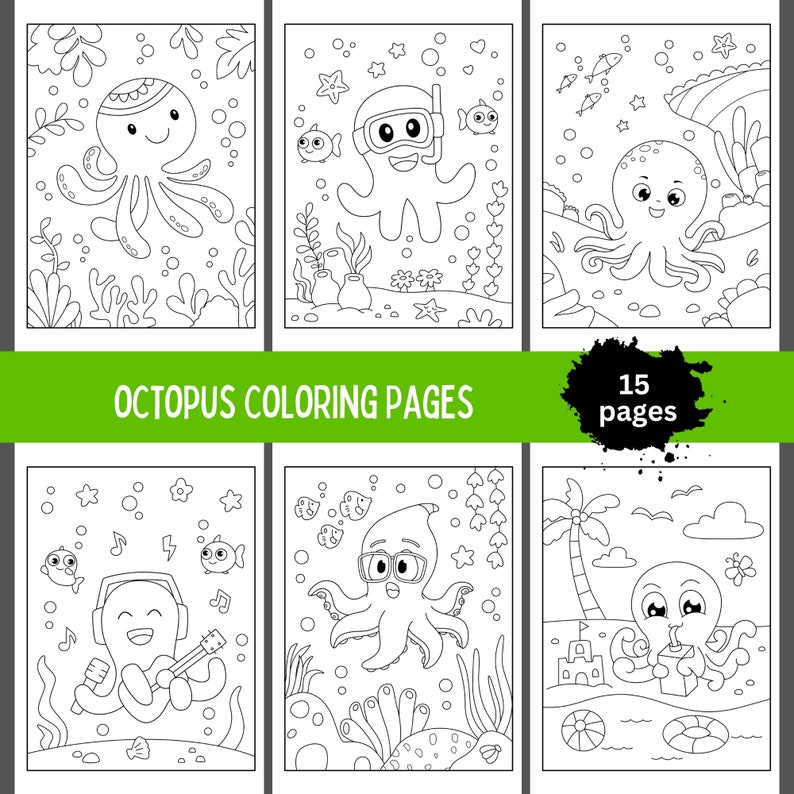 Sea Animals Coloring Pages for Kids, Octopus Coloring Pages, Sea ...