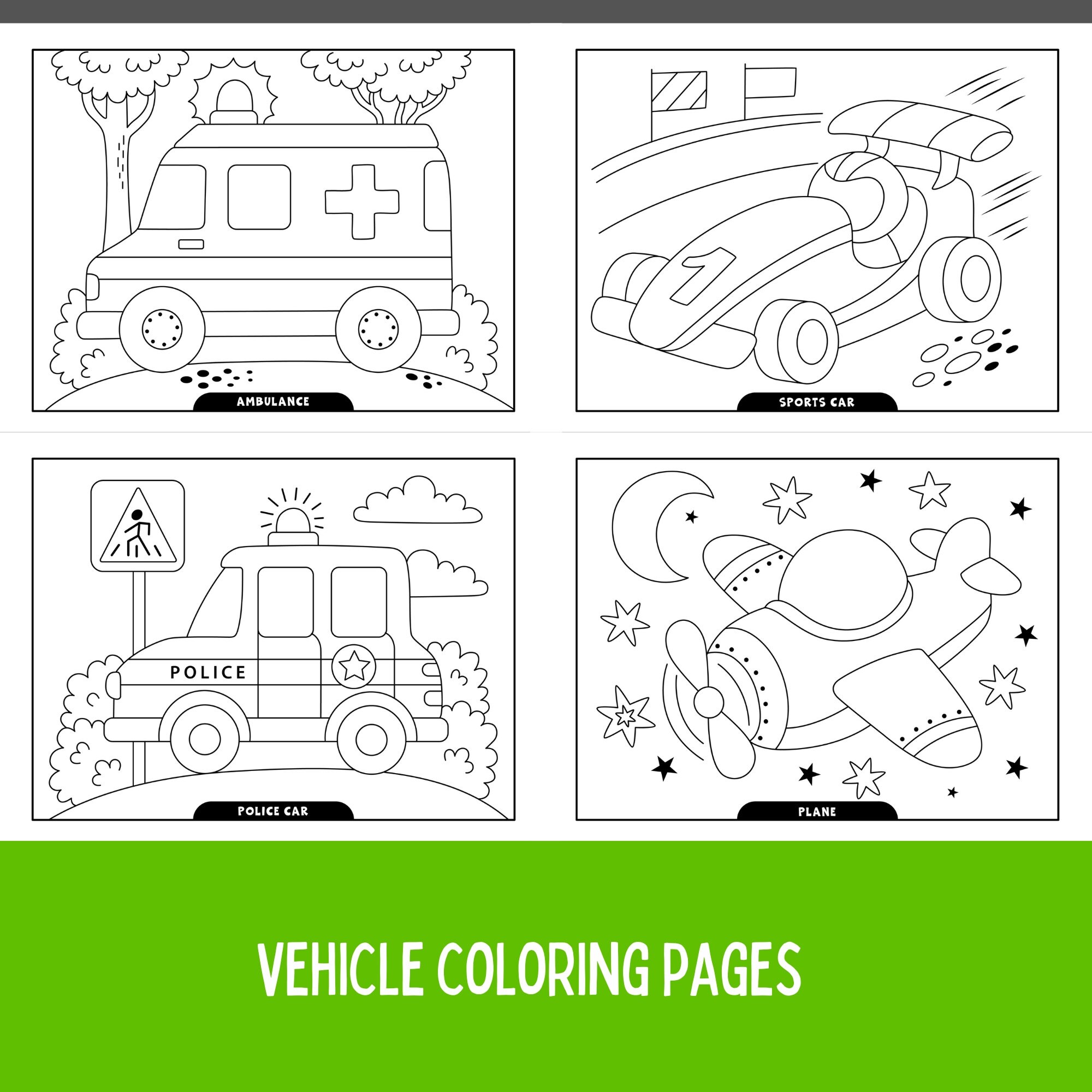 Car Coloring Pages for Kids, Printable Car Activities, Vehicles ...