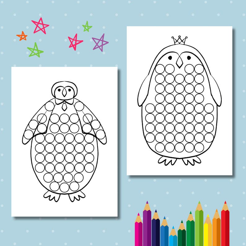 Penguin Dot Marker Worksheets, Penguin Dot Marker Coloring Pages for ...