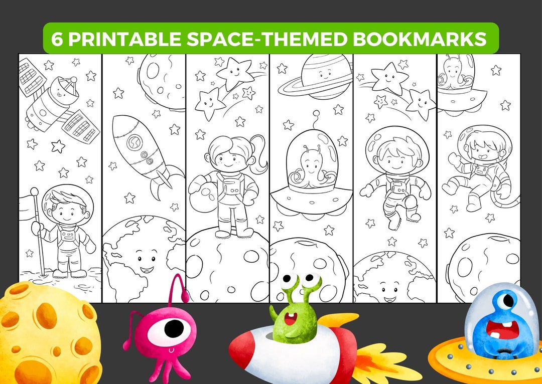 Space Bookmarks Printable Bookmarks to Color Space Themed - Etsy Canada