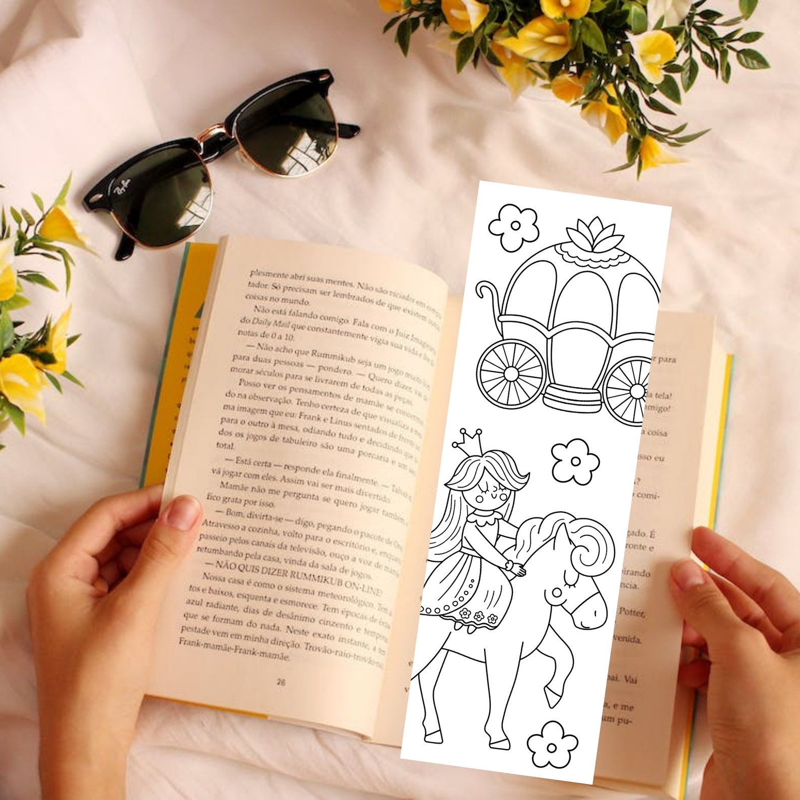 Princess Coloring Bookmarks for Kids, Dragon Bookmarks, Printable ...