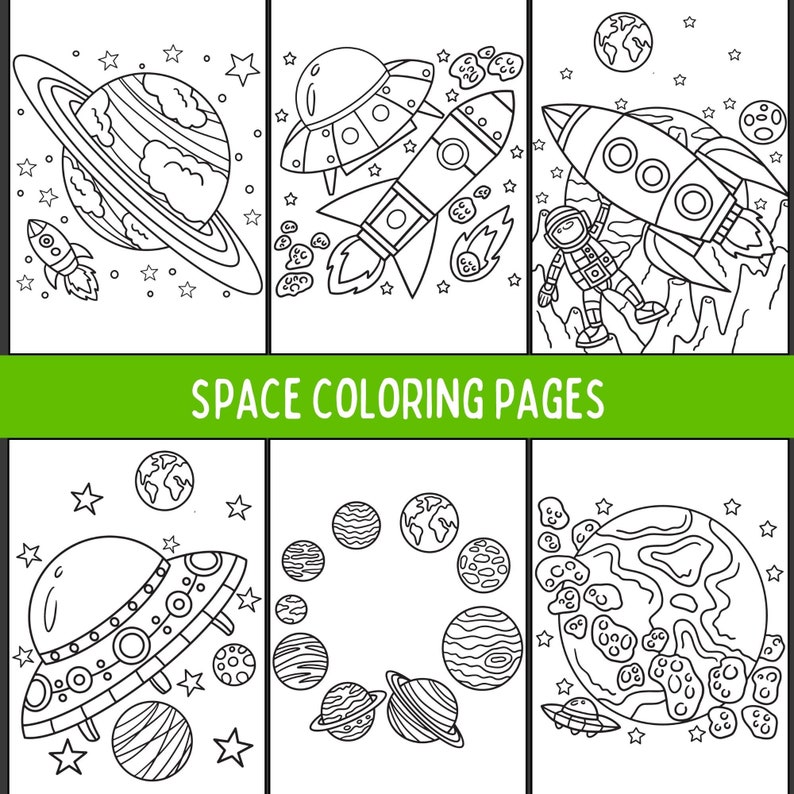 Alien Coloring Pages for Kids, Astronaut Coloring Pages, Planet ...