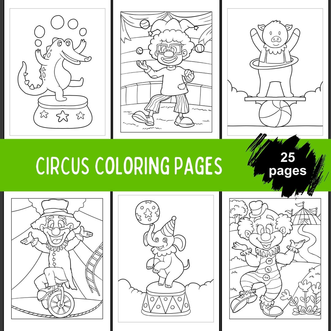 Circus Coloring Pages for Kids, Clown Coloring Pages, Circus Animal ...