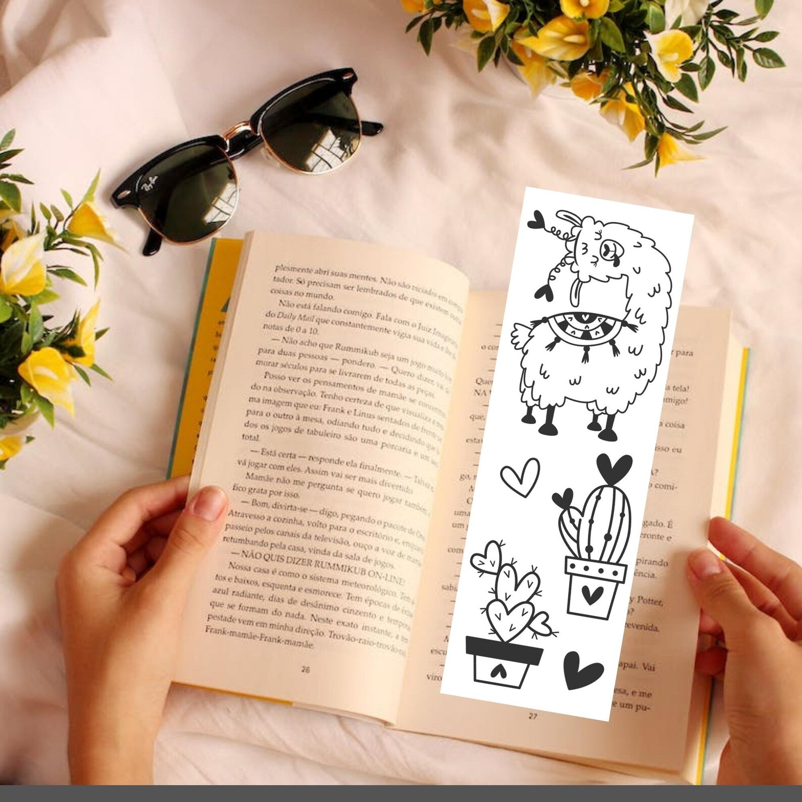Cute Llama Coloring Bookmarks for Kids, Animal Coloring Bookmarks ...