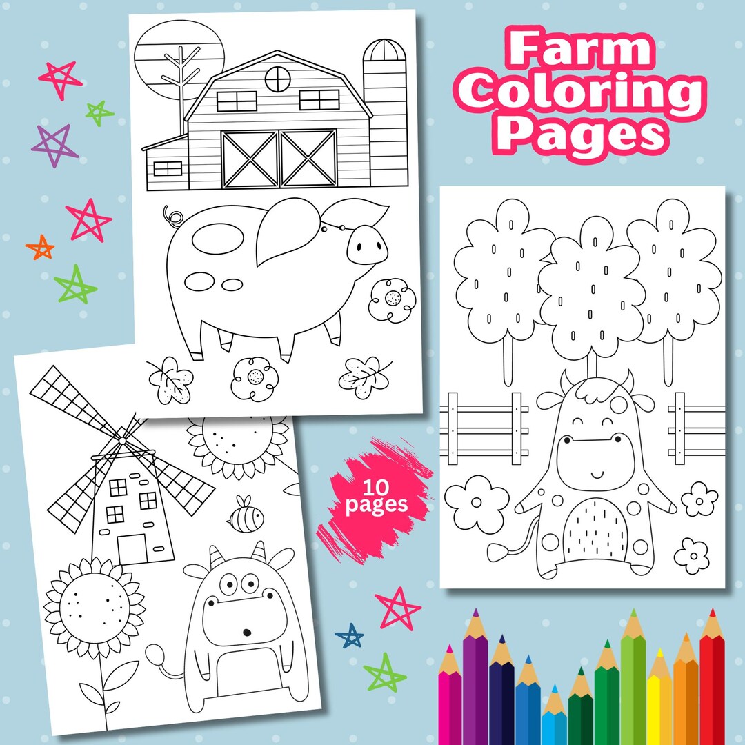 Farm Coloring Pages for Kids, Farm Animal Coloring Pages, Farm Birthday ...