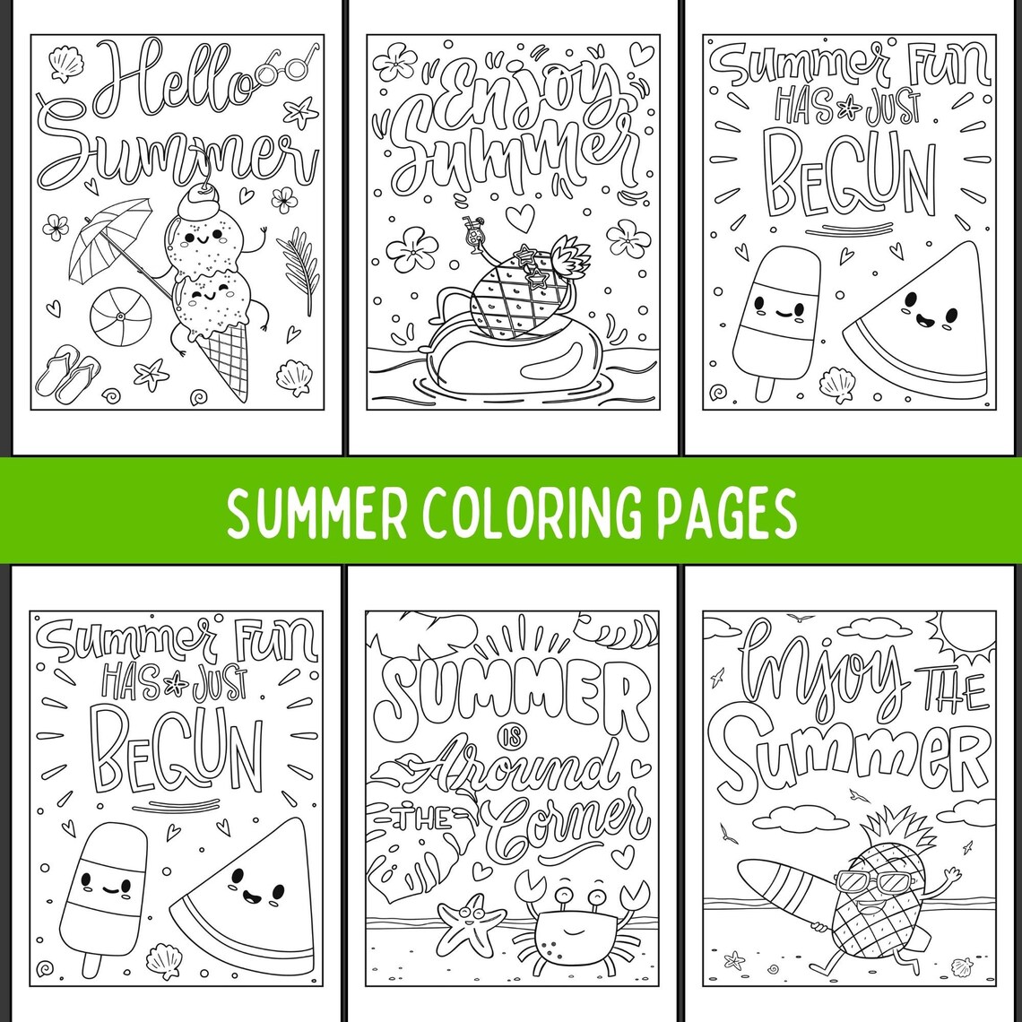 Summer Coloring Pages for Kids, Beach Coloring Pages, Summer Coloring ...