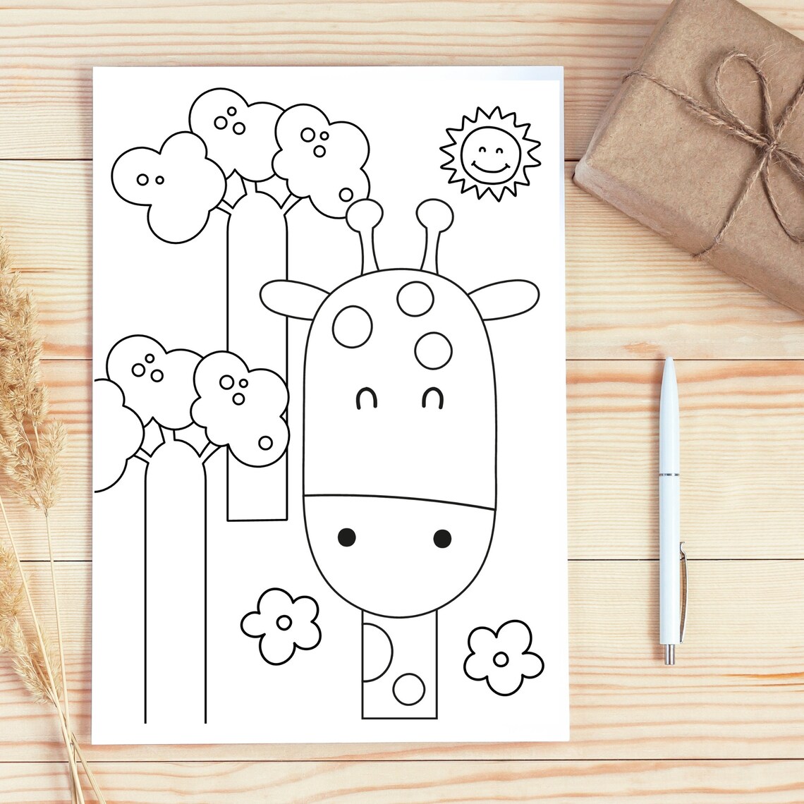 Safari Coloring Pages for Kids, Cute Animal Coloring Pages, Baby Animal ...