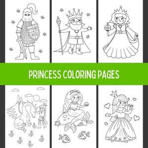 Princess Coloring Pages for Kids, Castle Coloring Pages, Unicorn ...