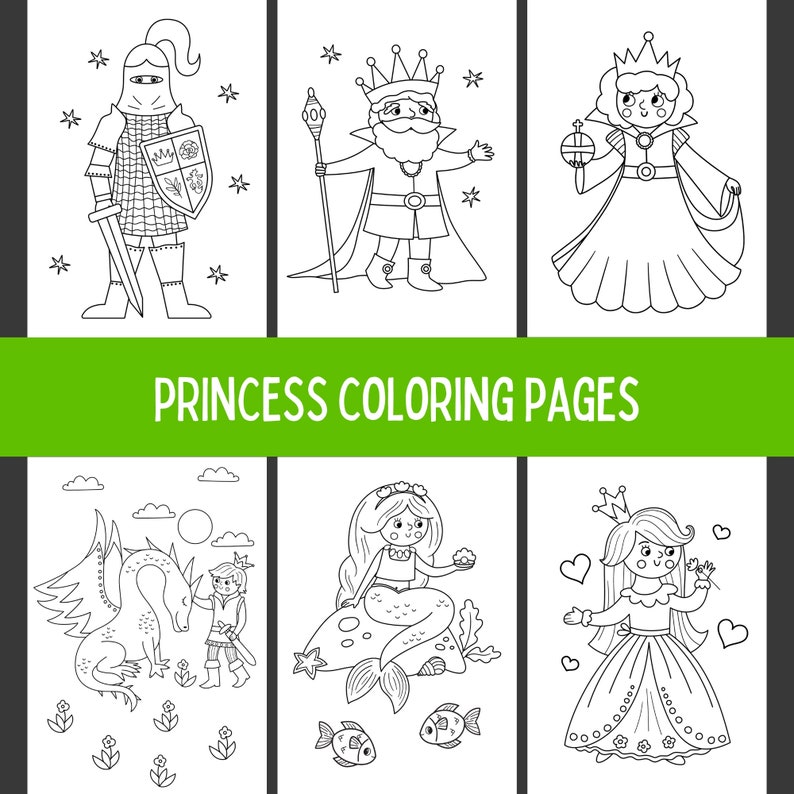 Princess Coloring Pages for Kids, Castle Coloring Pages, Unicorn ...
