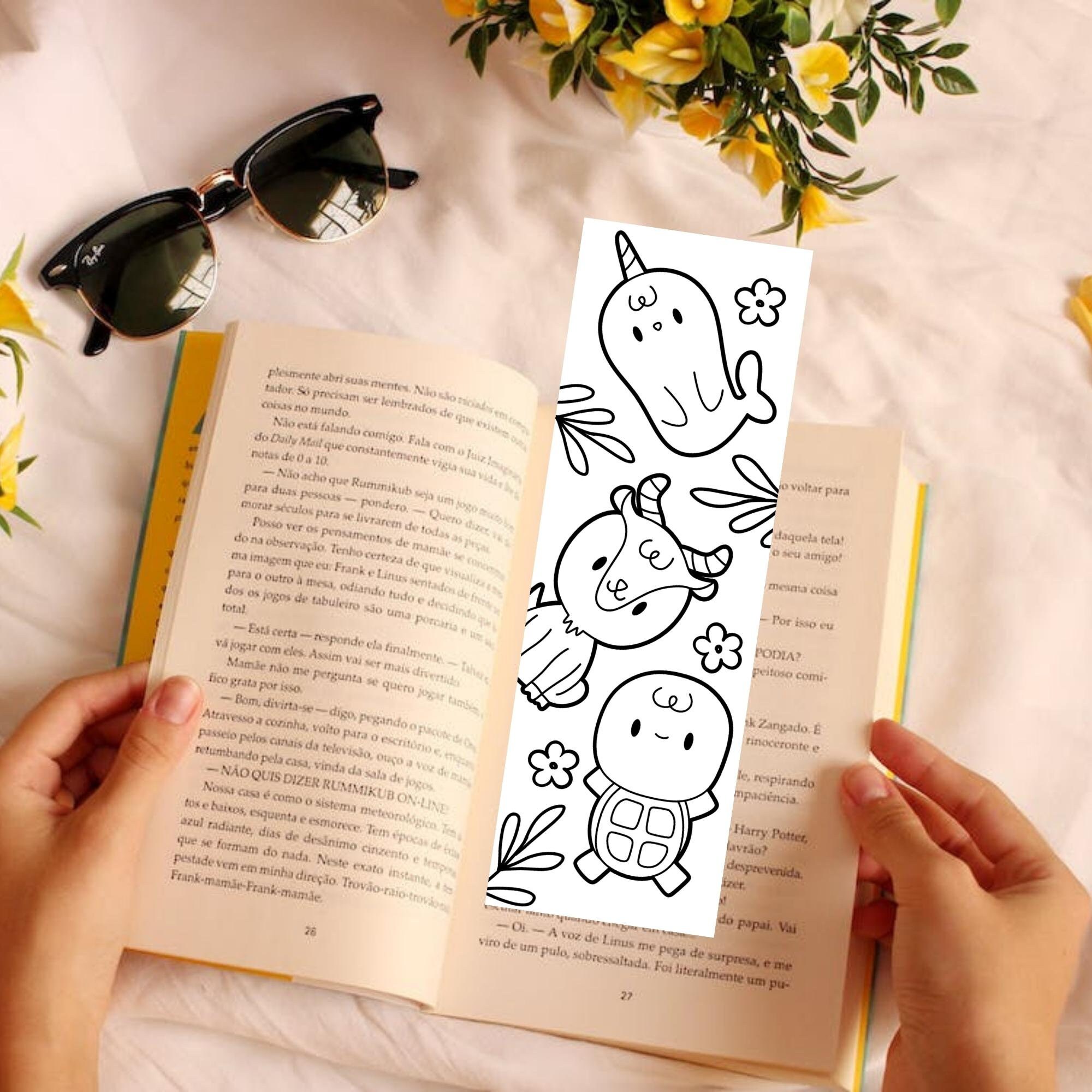 Baby Animal Coloring Bookmarks for Kids, Cute Animal Coloring Bookmarks ...