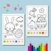 Easter Color by Number for Kids, Printable Color by Number Book, Color ...