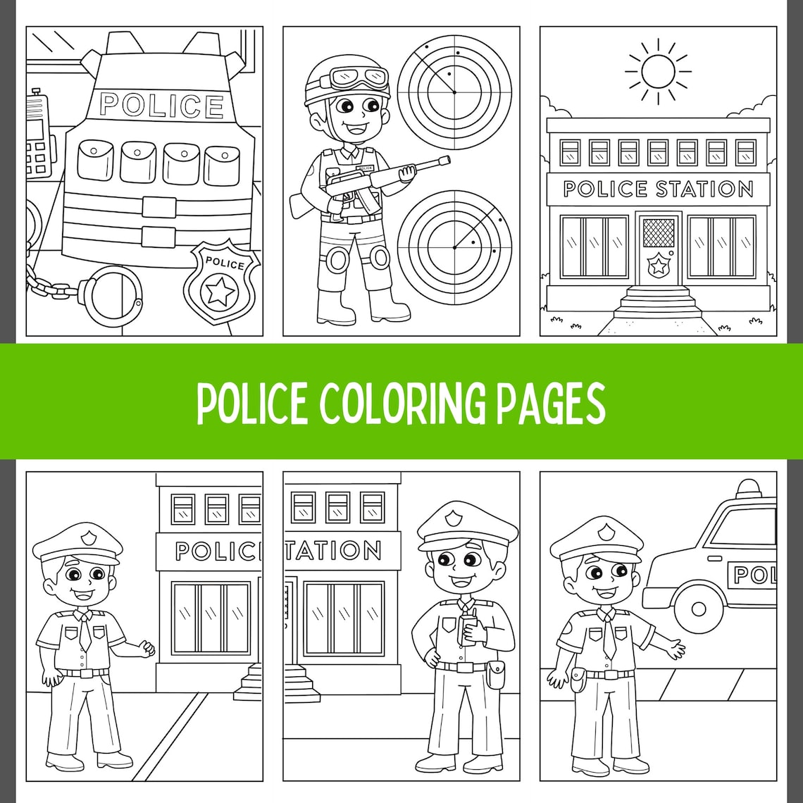 Police Coloring Pages for Kids, Police Birthday Party, Kids Activity ...