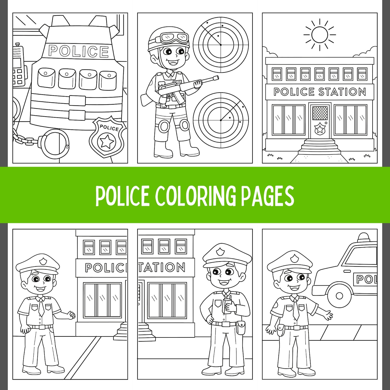 Police Coloring Pages for Kids, Police Birthday Party, Kids Activity ...