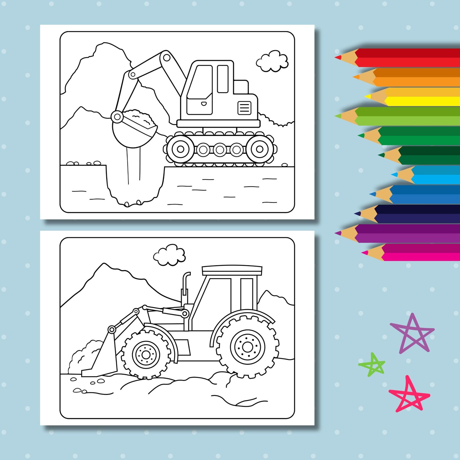 Construction Truck Coloring Pages for Kids, Construction Vehicle ...