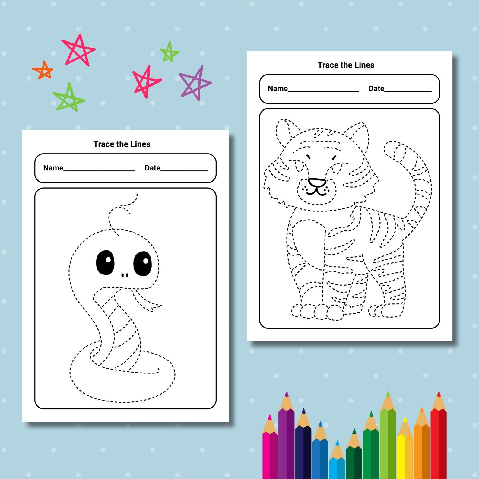 Preschool Line Tracing Worksheets, Safari Tracing and Coloring Pages ...