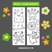Monster Coloring Bookmarks for Kids, Animal Coloring Bookmarks, Monster ...