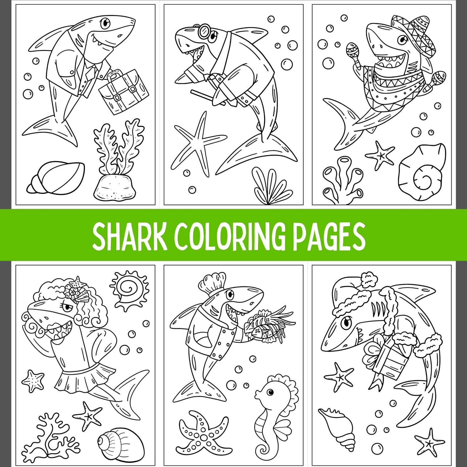 Shark Coloring Pages for Kids, Shark Games, Activity Pages for Kids ...