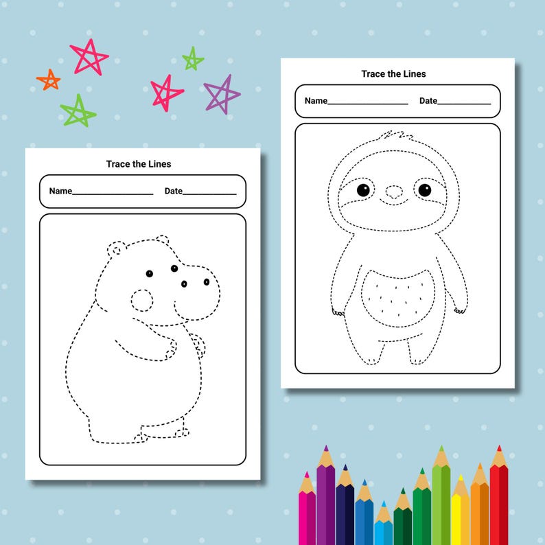 Preschool Line Tracing Worksheets, Safari Tracing and Coloring Pages ...