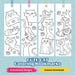Cute Cat Coloring Bookmarks for Kids, Printable Animal Bookmarks (PDF ...