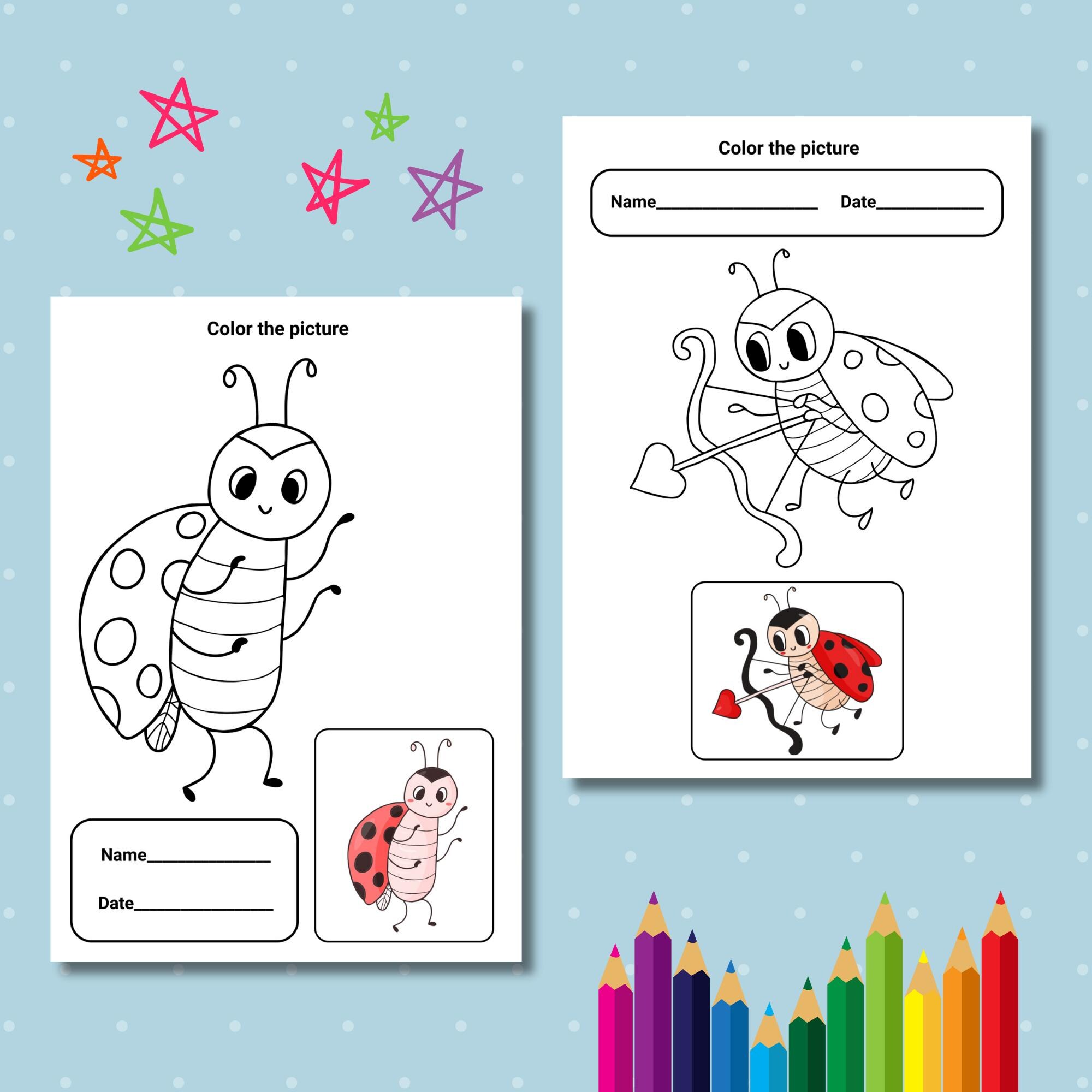 Insect Coloring Pages for Kids, Cute Bug Coloring Pages, Toddler ...