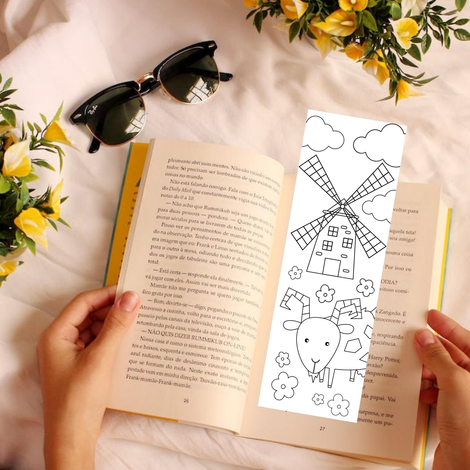 Farm Coloring Bookmarks for Kids, Cute Animal Coloring Bookmarks, Farm ...