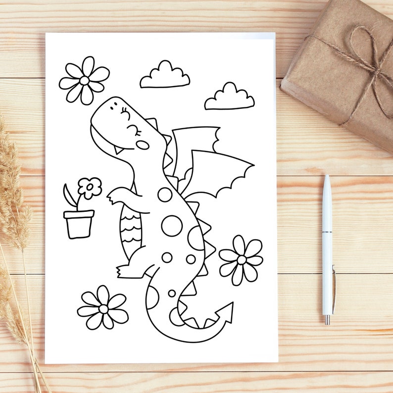 Cute Dragon Coloring Pages for Kids, Castle Coloring Pages, Dragon ...