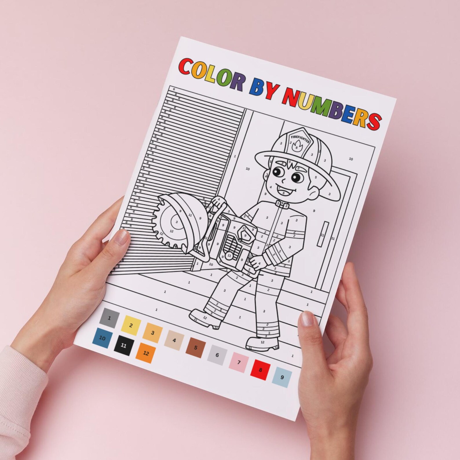 Firefighter Coloring Pages for Kids, Firefighter Color by Number ...