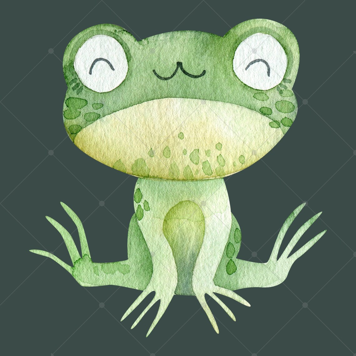 Watercolor Frog Clipart, Cute Frog Clipart, Funny Frog PNG, Cute Animal ...