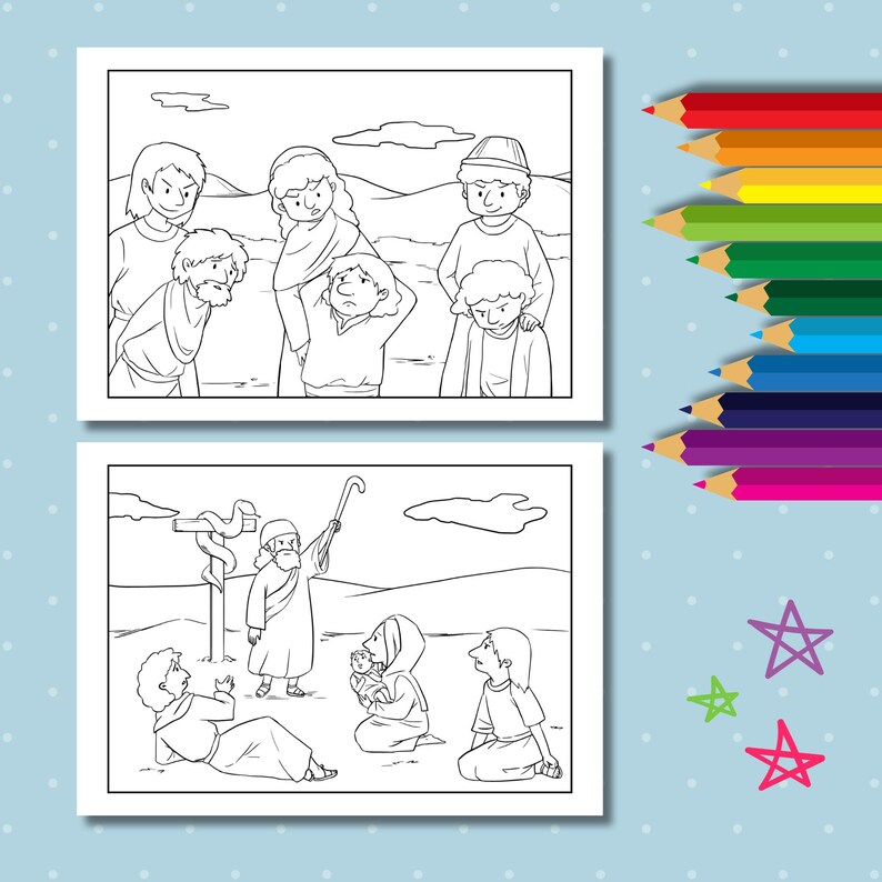 Printable Bible Story Coloring Pages for Kids, Bible Activity Sheets ...