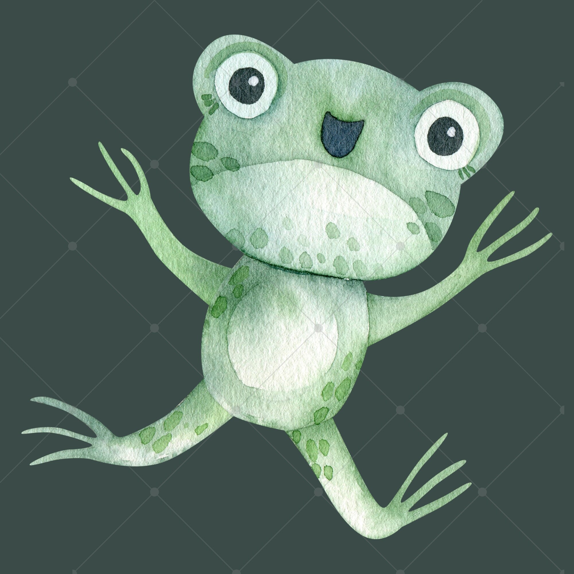 Watercolor Frog Clipart, Cute Frog Clipart, Funny Frog PNG, Cute Animal ...