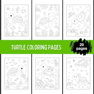 Sea Turtle Coloring Page for Kids, Turtle Birthday Party, Sea Animal ...
