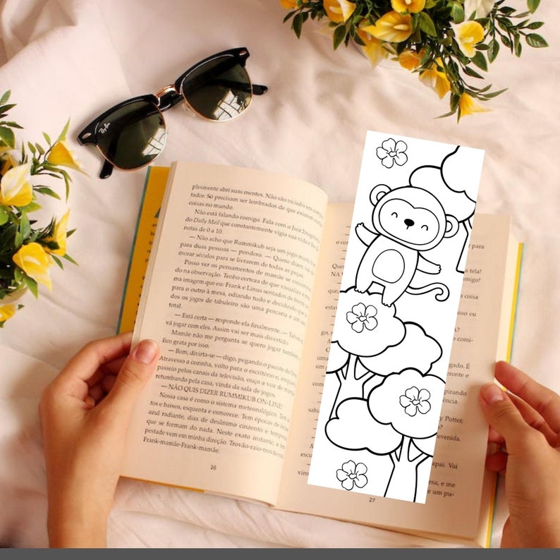 Safari Coloring Bookmarks for Kids, Animal Coloring Bookmarks, Safari ...