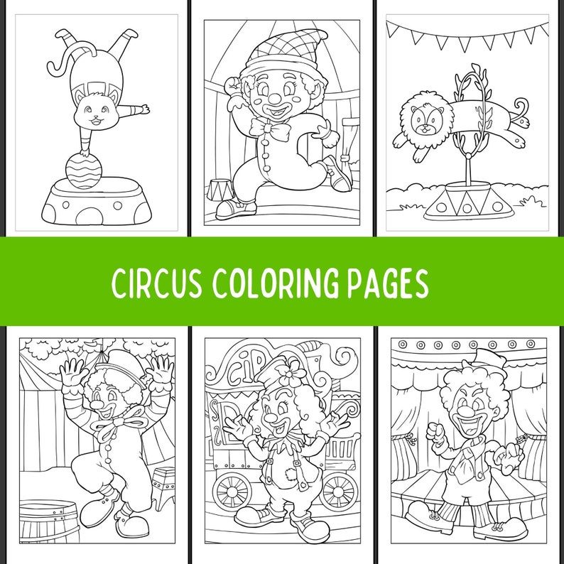 Circus Coloring Pages for Kids, Clown Coloring Pages, Circus Animal ...