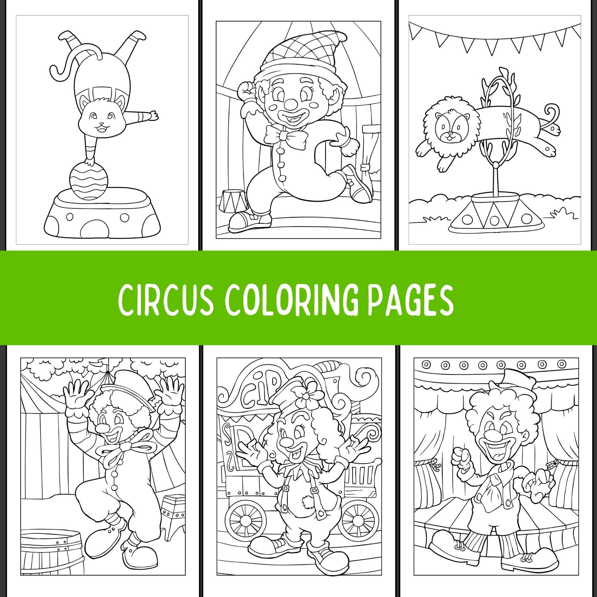 Circus Coloring Pages for Kids, Clown Coloring Pages, Circus Animal ...