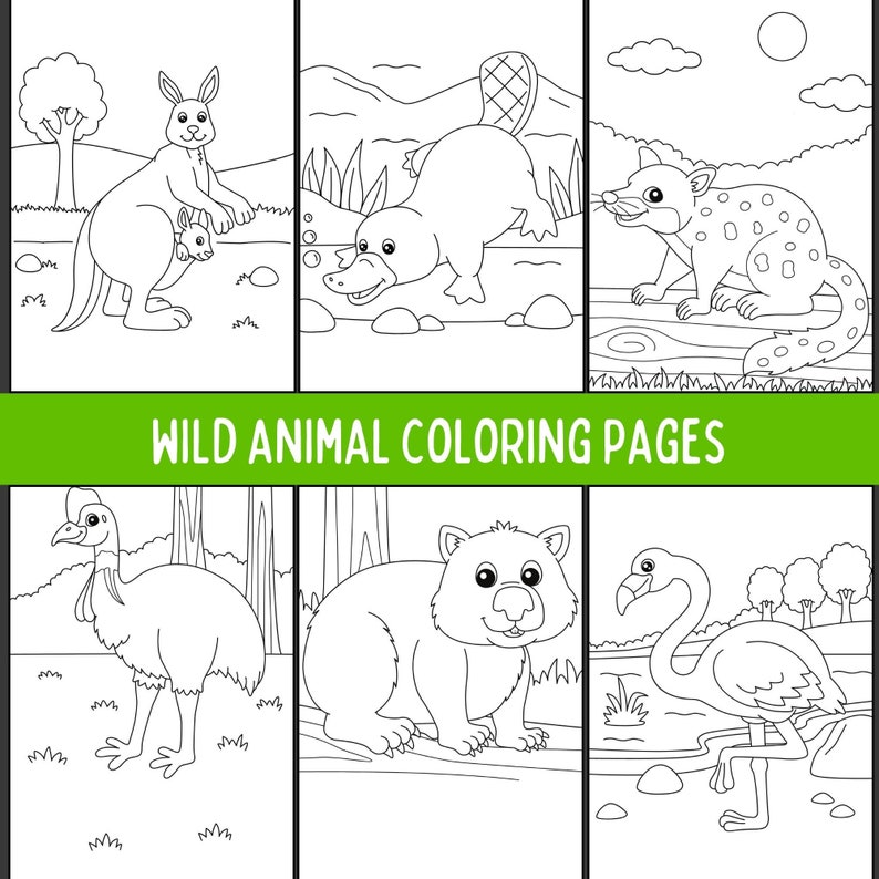 Safari Coloring Pages for Kids, Wild Animal Coloring Pages for Toddlers ...