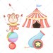 Circus Clipart Watercolor Clipart Nursery Decor Circus Animal Clipart ...