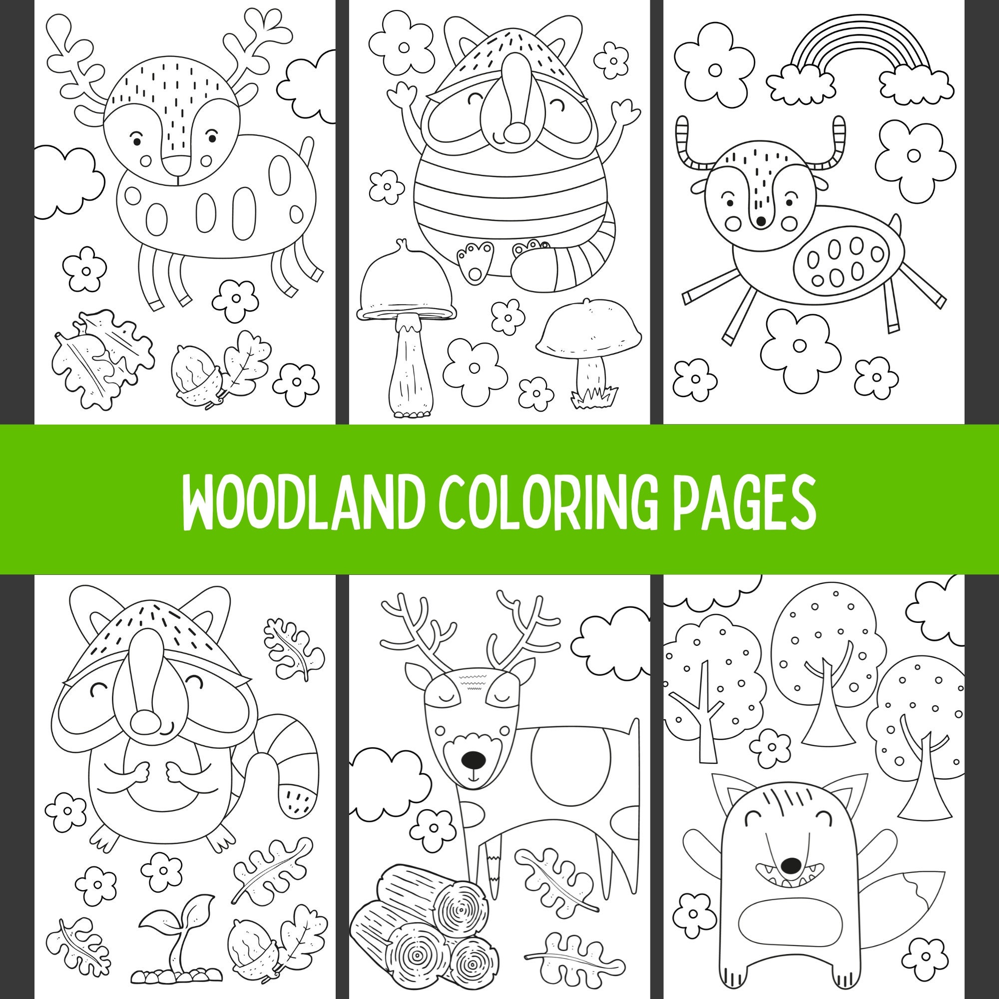 Woodland Coloring Pages for Kids, Forest Coloring Pages for Toddlers ...