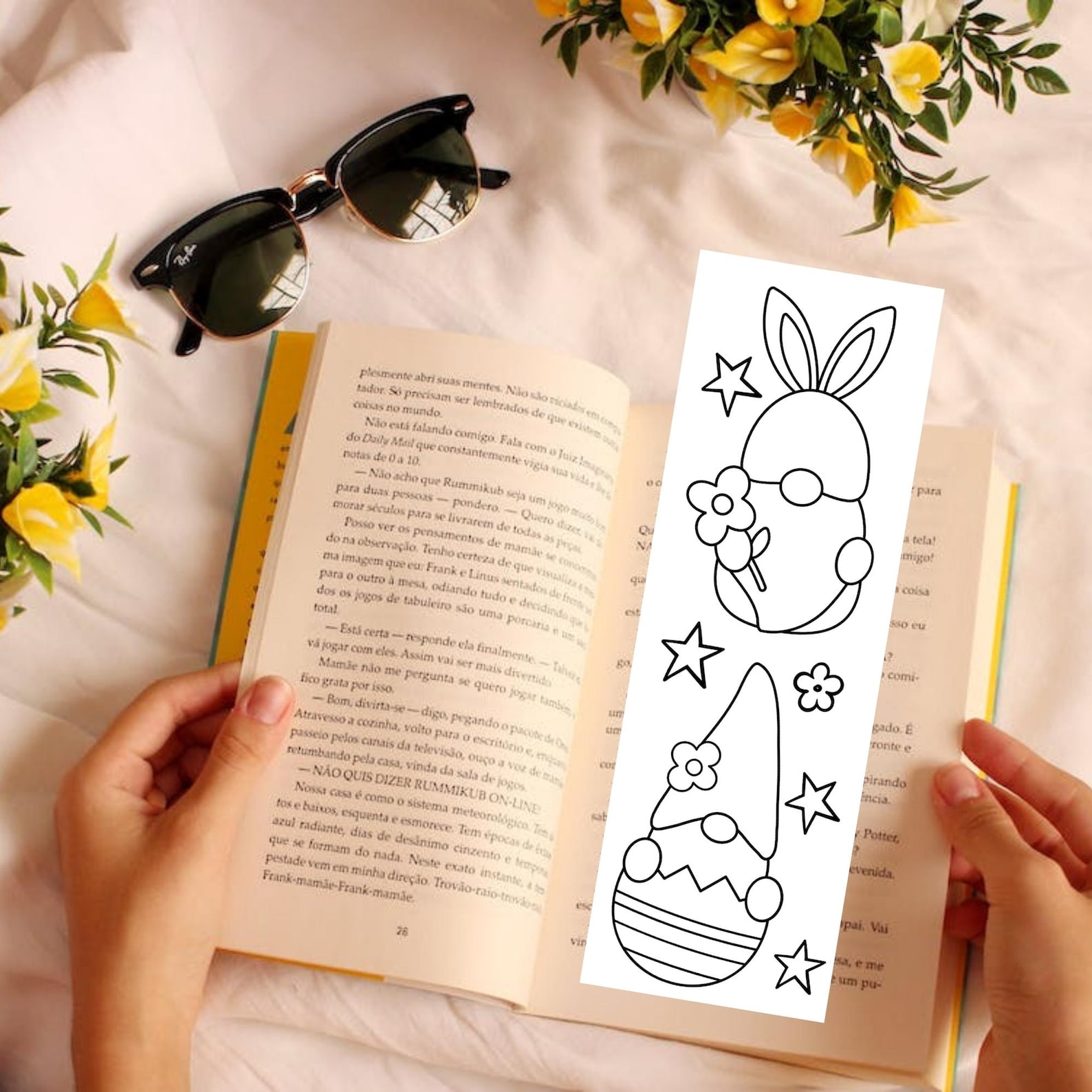 Easter Coloring Bookmarks for Kids, Easter Gnome Coloring Pages, Easter ...