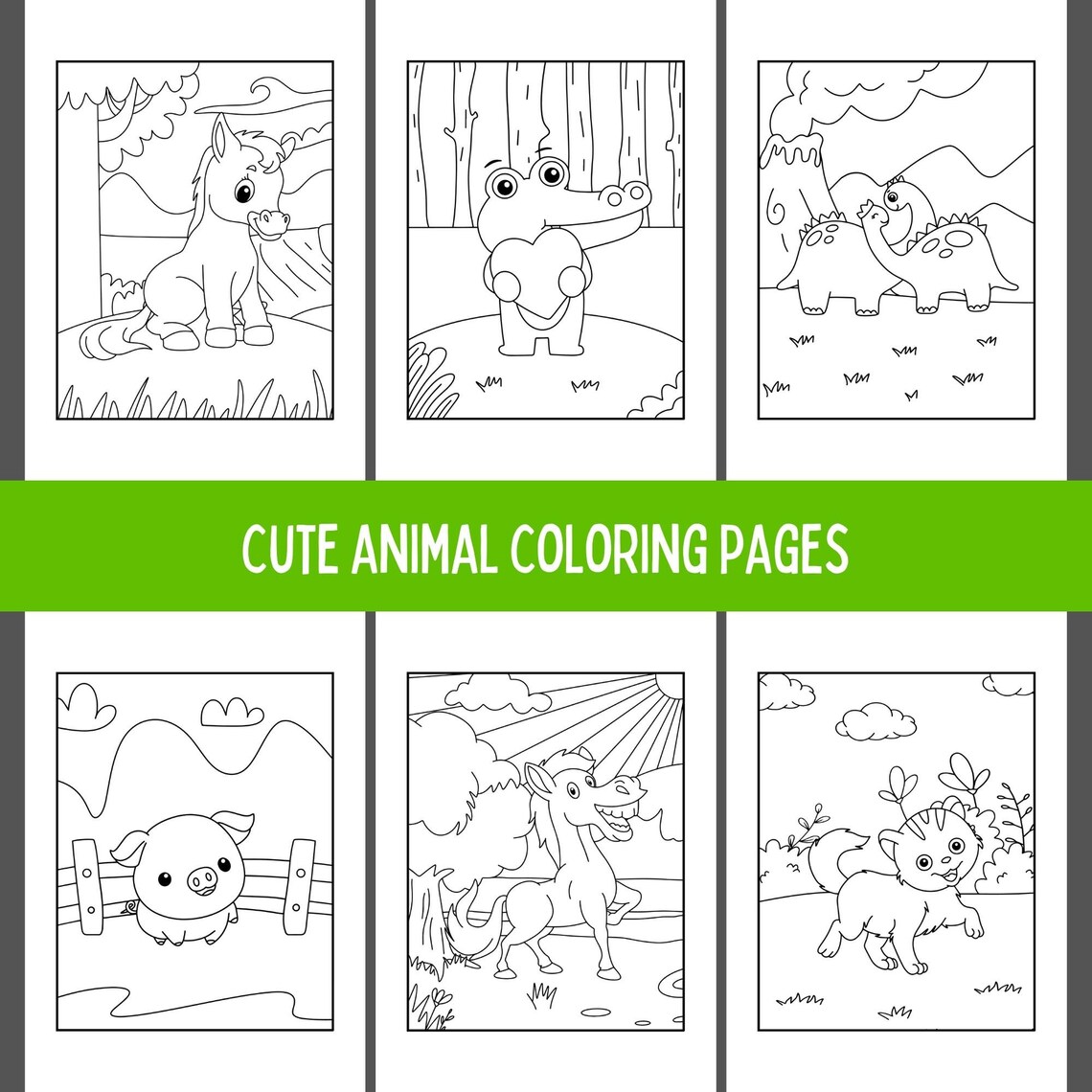 Cute Animal Coloring Pages for Kids, Animal Coloring Sheets for ...