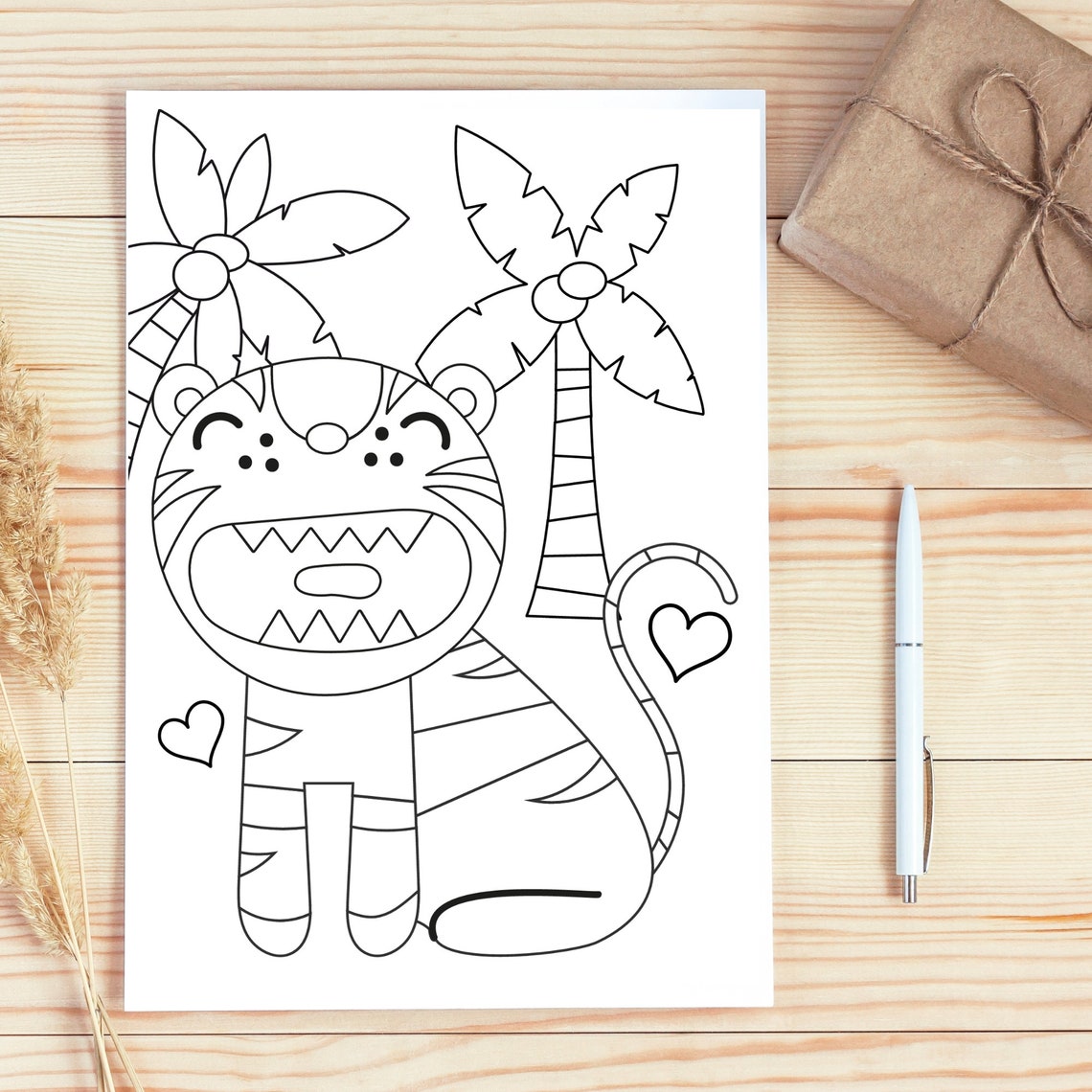 Safari Coloring Pages for Kids, Cute Animal Coloring Pages, Baby Animal ...