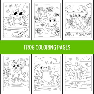 Cute Frog Coloring Pages for Kids, Frog Themed Birthday Party, Cute ...