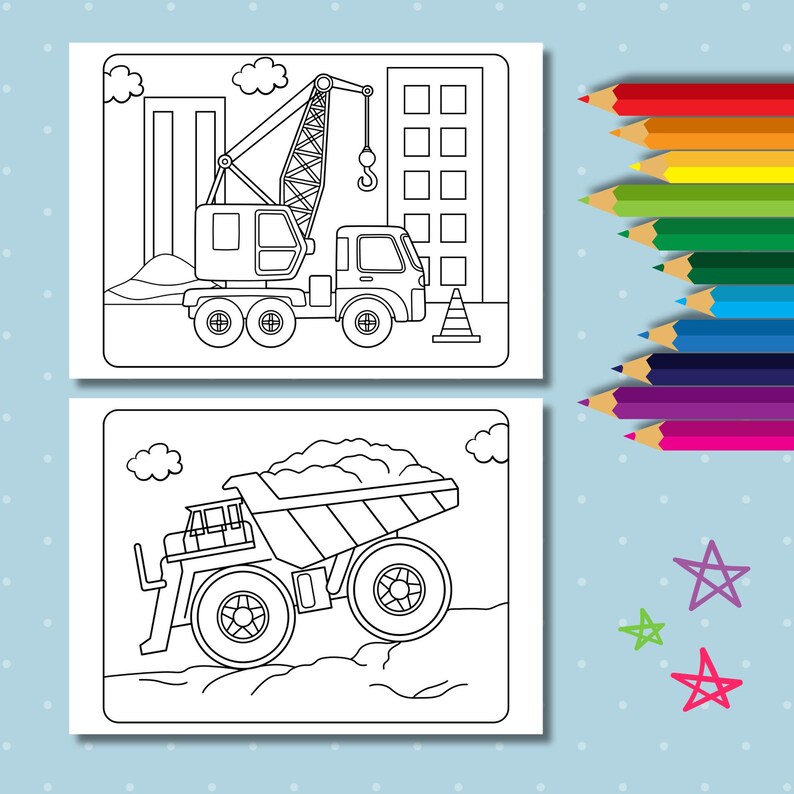 Construction Truck Coloring Pages for Kids, Construction Vehicle ...