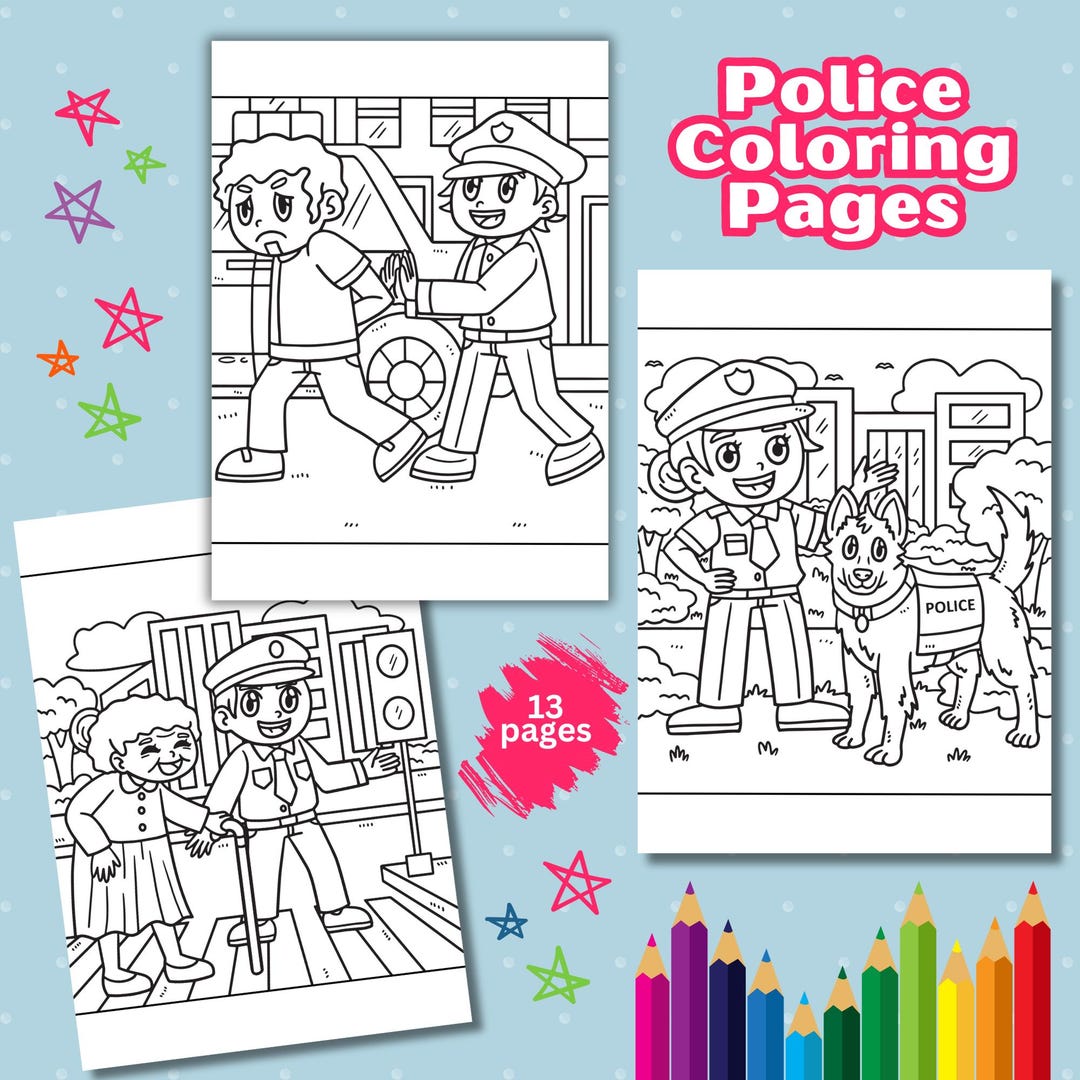 Police Coloring Pages for Kids, Police Birthday Party, Kids Activity ...