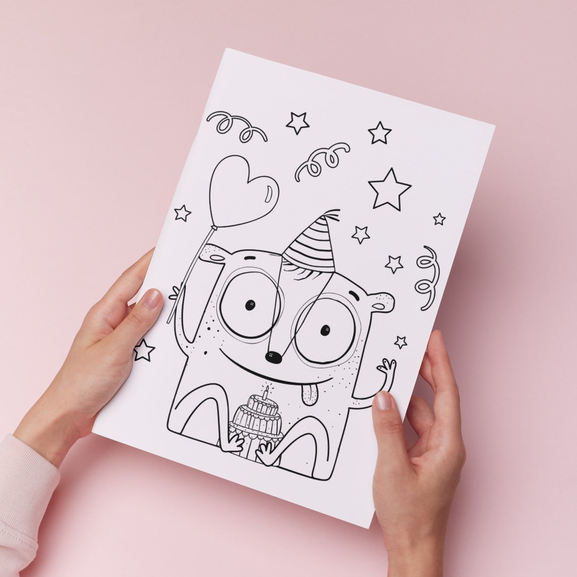 Cute Monster Coloring Pages for Kids, Monster Birthday Party, Cute ...